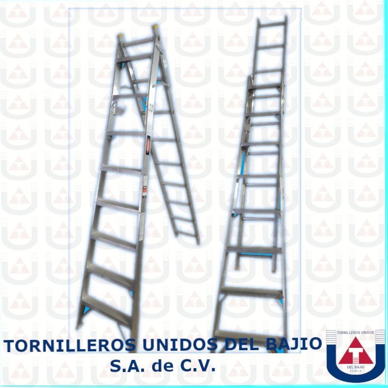 ESCALERA ALUM T/TIJERA C/EXTENSION 1.99M 13ESC | TORNILLEROS UNIDOS DEL ...