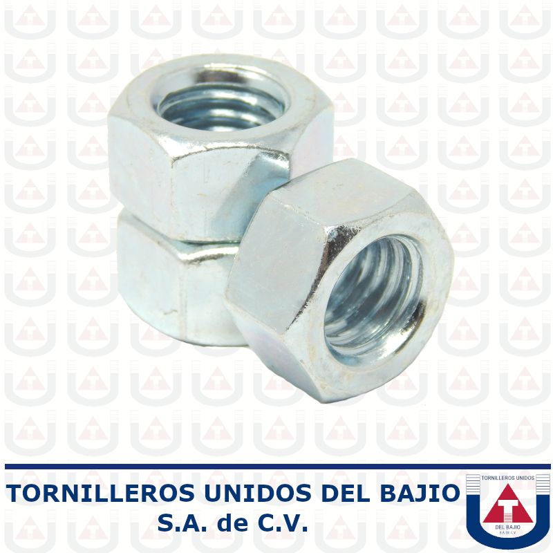 TUERCA HEX LIV GALV NC 3/8 - 16 - TORNILLEROS UNIDOS DEL BAJIO