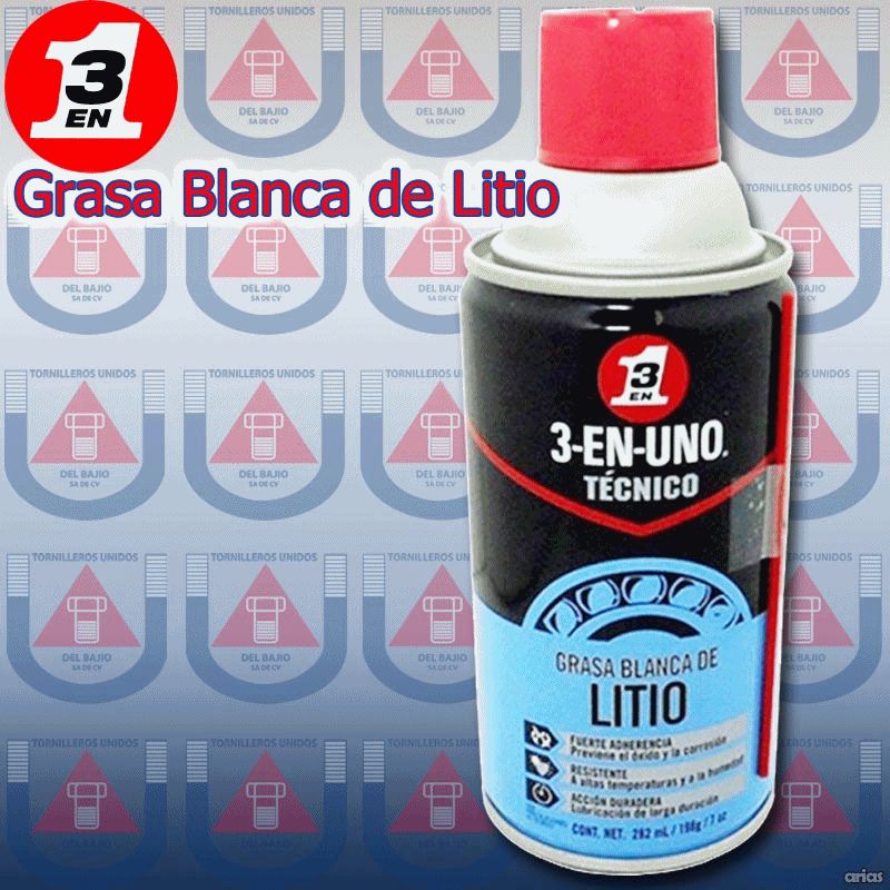 3en1 GRASA BLANCA DE LITIO 282ml – TORNILLEROS UNIDOS DEL BAJIO SA DE CV