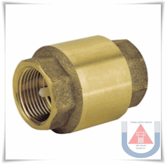 VALVULA CHECK INTERMEDIA BRONCE ROSCADA 1/2 – TORNILLEROS UNIDOS DEL ...