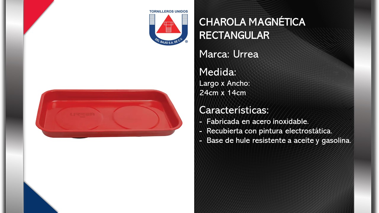 URREA – CHAROLA MAGNETICA RECTANGULAR 14 X 24CM | TORNILLEROS UNIDOS ...